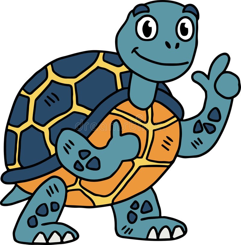 A Cute Turtle with a Smile on Its Face Stock Vector - Illustration of ...