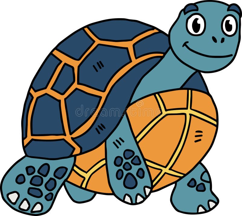 A Cute Turtle with a Smile on Its Face Stock Vector - Illustration of ...
