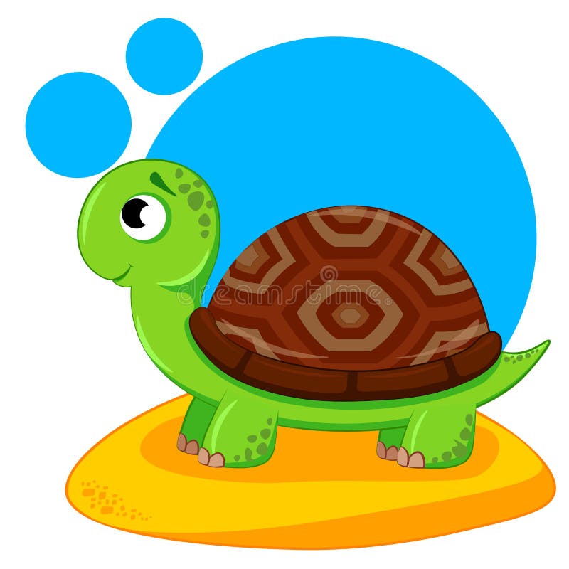 A Cute Turtle is Standing on the Sand Stock Vector - Illustration of ...