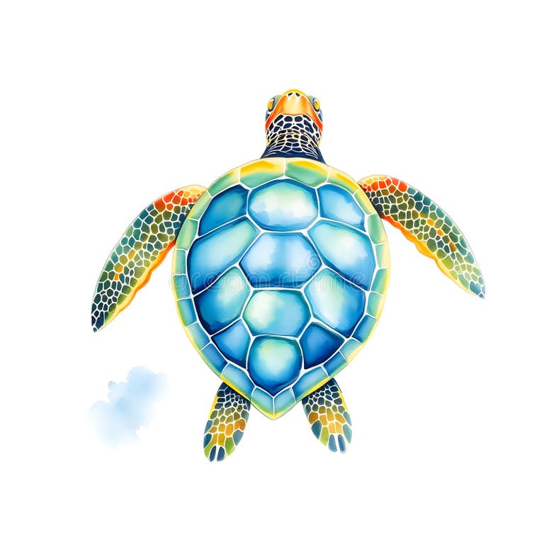 Cute Turtle Vector Art Isolated on White Stock Illustration ...