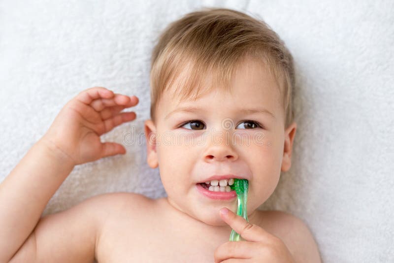 Two Year Old Boy Brushing His Teeth Stock Photo - Image of year, tooth ...