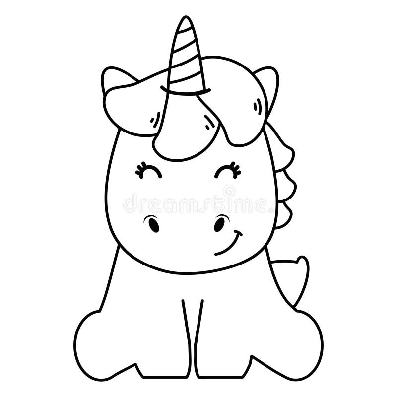 Cute Unicorn Coloring Book Design Stock Vector - Illustration of ...