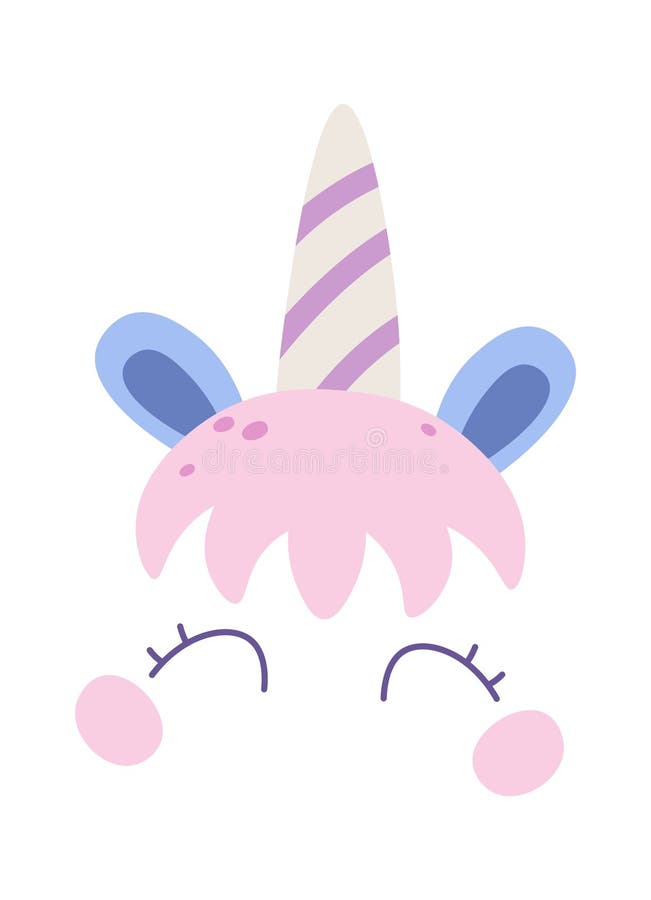 Cute unicorn face stock vector. Illustration of magic - 272590459