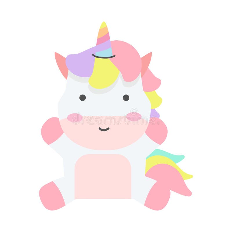 Cute Unicorn Happy Character Design Stock Vector - Illustration of ...