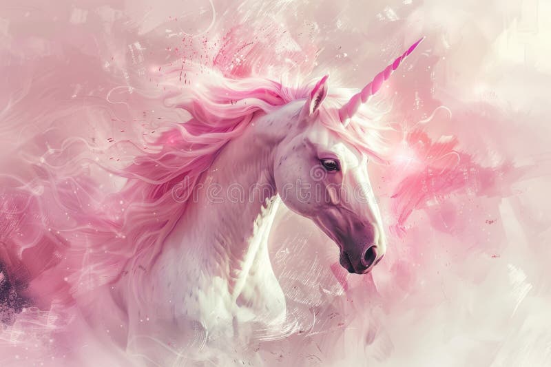 Cute Unicorn Pink and White Colours Stock Photo - Image of fantasyland ...