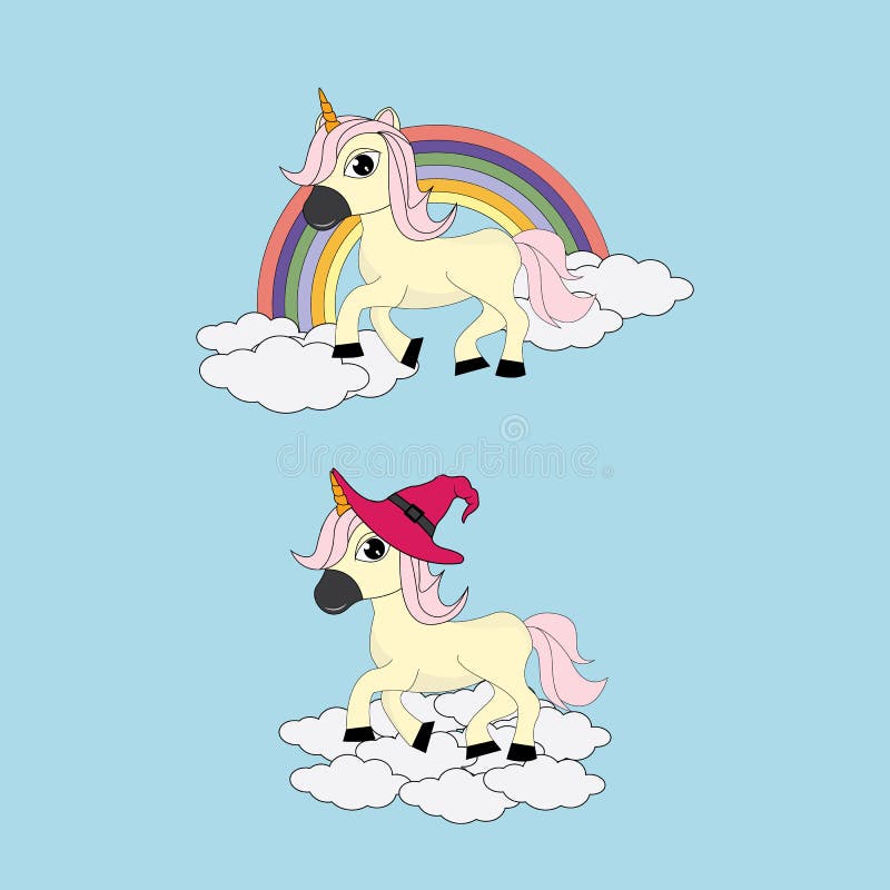 Cute Unicorn Simple Vector Illustration Stock Vector - Illustration of ...