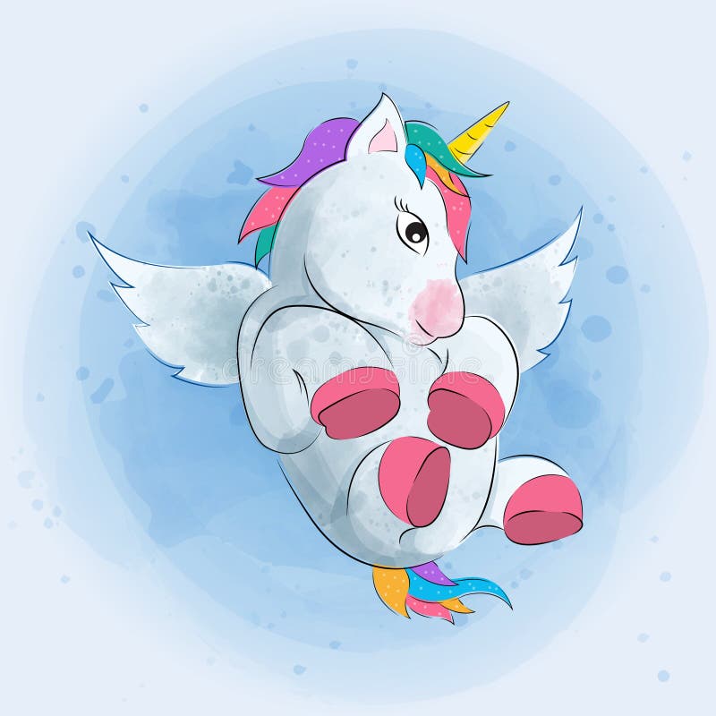 Cute Unicorns fly stock vector. Illustration of fairy - 174008105