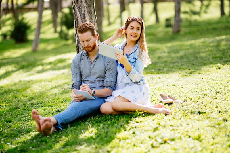 Cute University Students Studying Stock Photo - Image of friends, happy ...