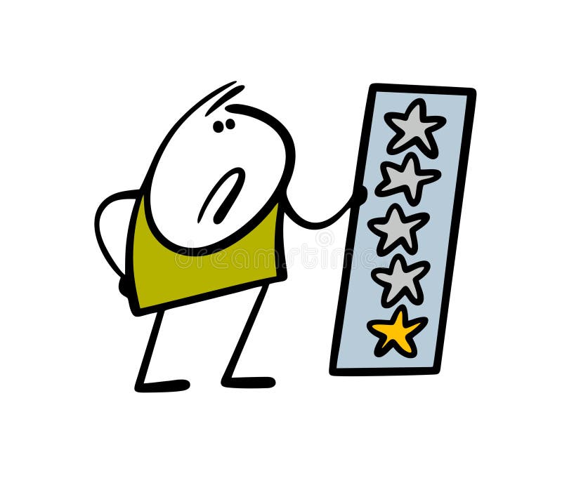 Cute Upset Stickman Will Leave the School with a Grade. Vector ...