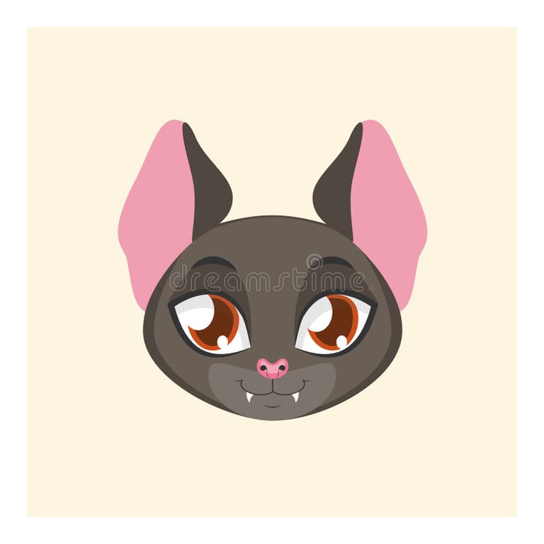 Cute Vampire Bat Avatar with Flat Colors Stock Vector - Illustration of ...