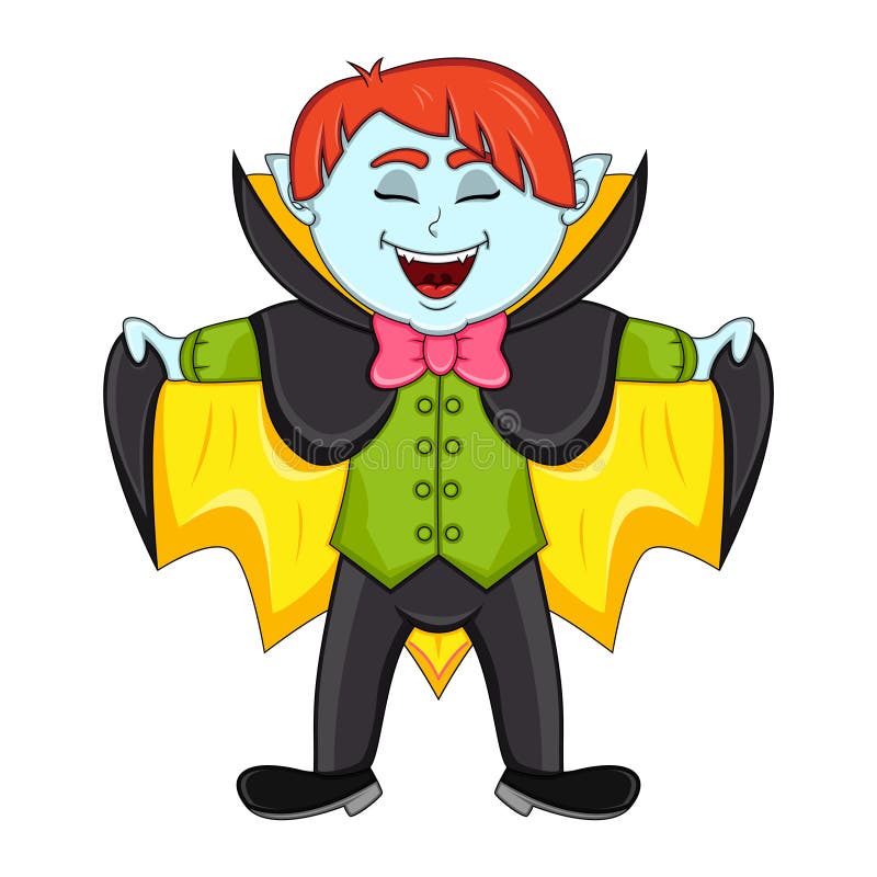 Cute Vampire Cartoon with Smile Stock Vector - Illustration of costume ...