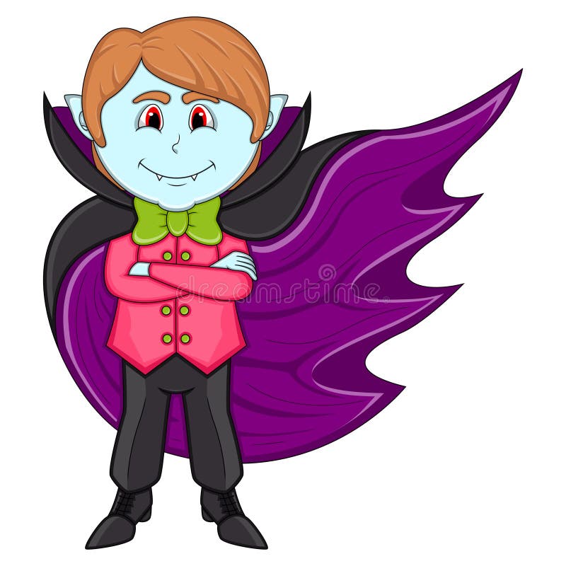 Cute Vampire Cartoon with Smile Stock Vector - Illustration of gothic ...