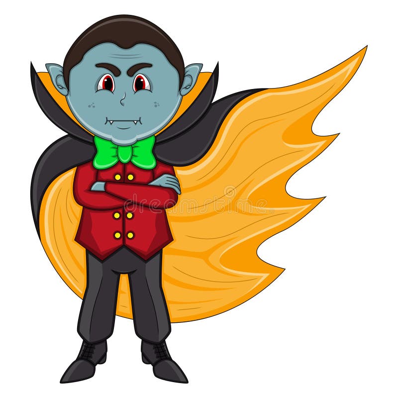 Cute Vampire Cartoon with Smile Stock Vector - Illustration of ...