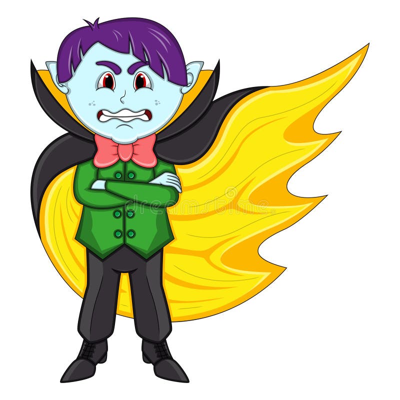 Cute Vampire Cartoon with Smile Stock Vector - Illustration of evil ...