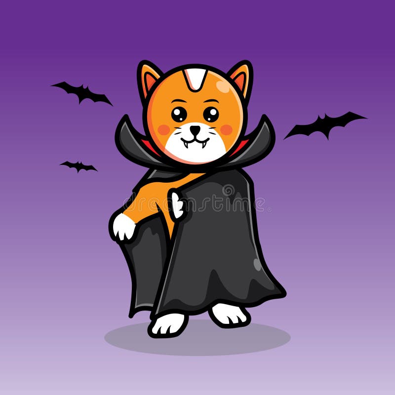 Cute Vampire Cat Trying To Bite Stock Vector - Illustration of funny ...