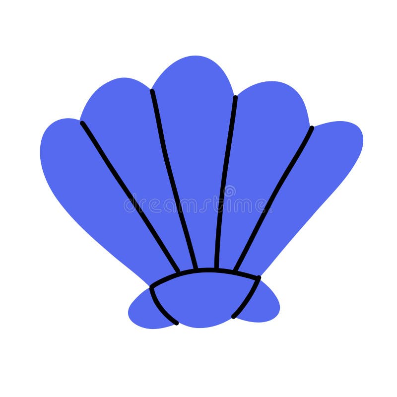 Cute Vector Blue Ocean Shell Stock Vector - Illustration of relaxing ...
