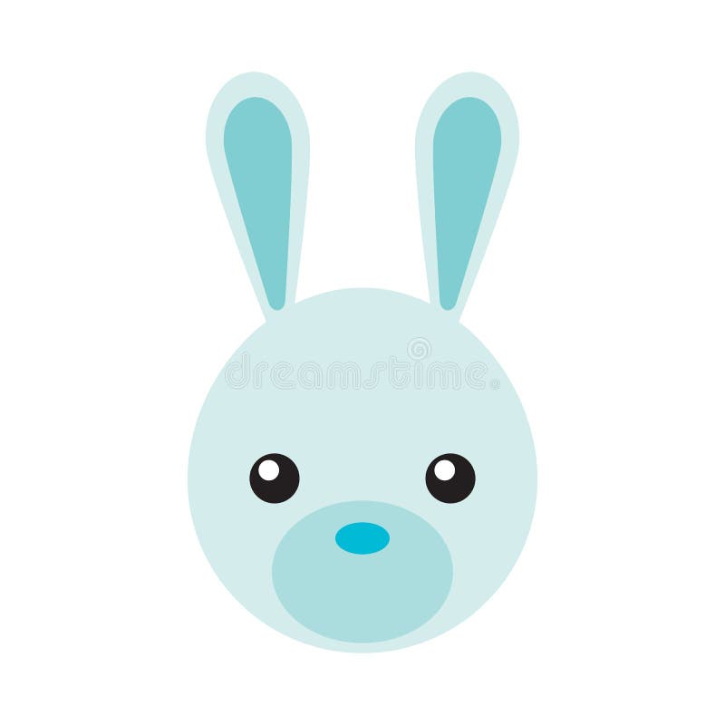 Cute Vector Bunny Head, Rabbit Stock Vector - Illustration of element ...