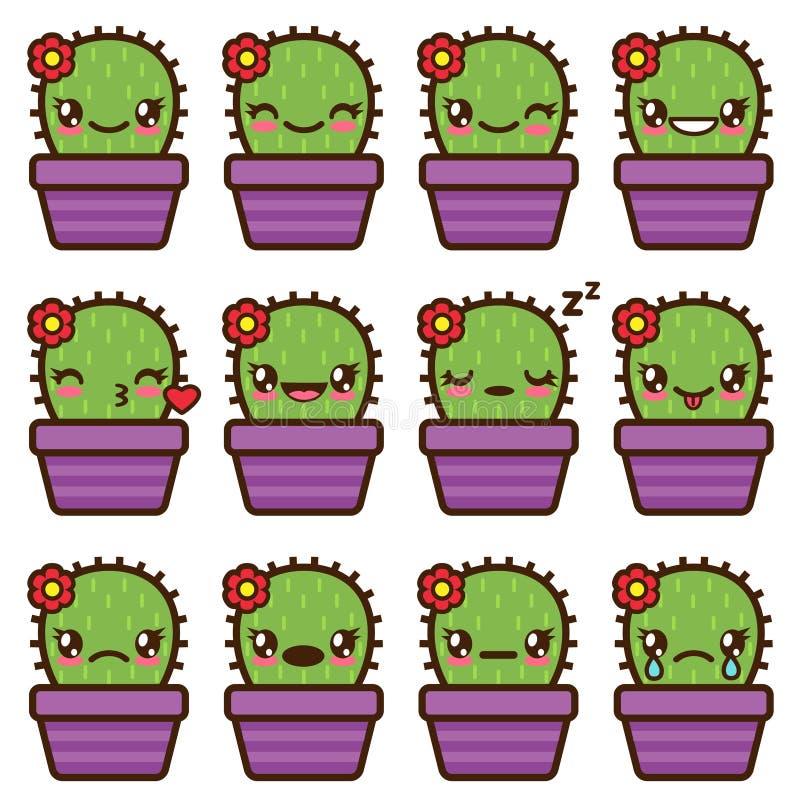Set of vector cactus icons stock vector. Illustration of icons - 39401320