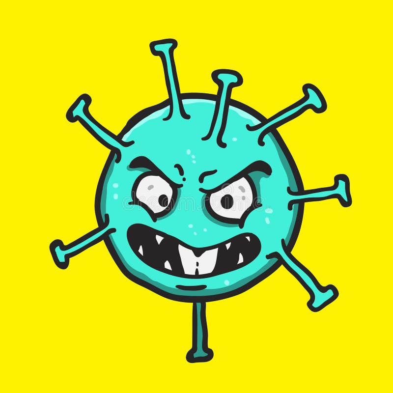 Cute Vector Cartoon Virus Design Stock Vector - Illustration of ...