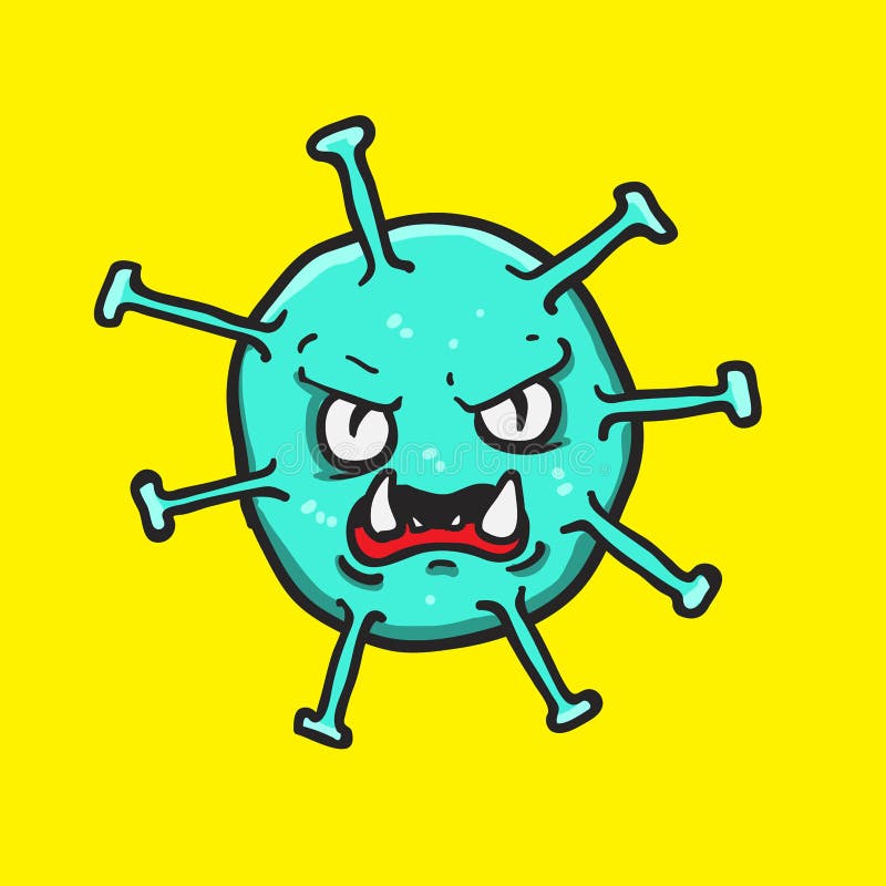 Cute Vector Cartoon Virus Design Stock Vector - Illustration of cartoon ...