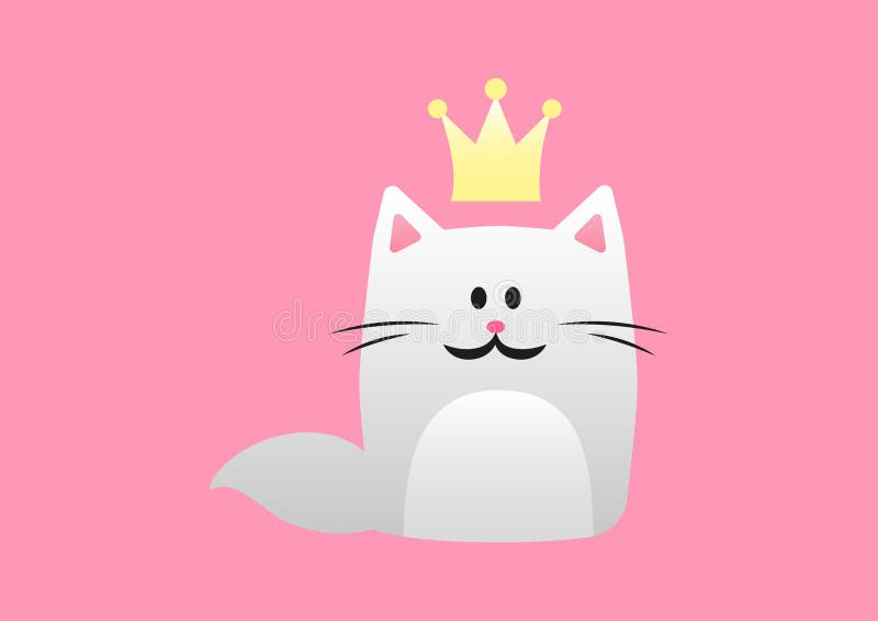 Cute vector cat princess stock vector. Illustration of little - 90203781