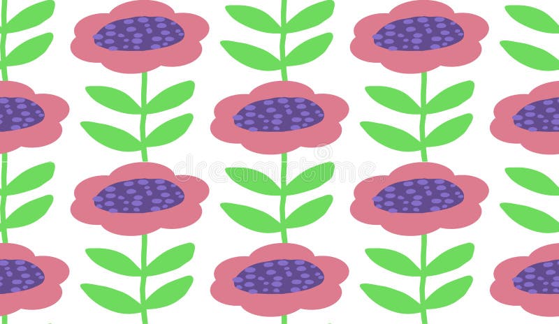 Cute Vector Floral Seamless Pattern Stock Vector - Illustration of cute ...