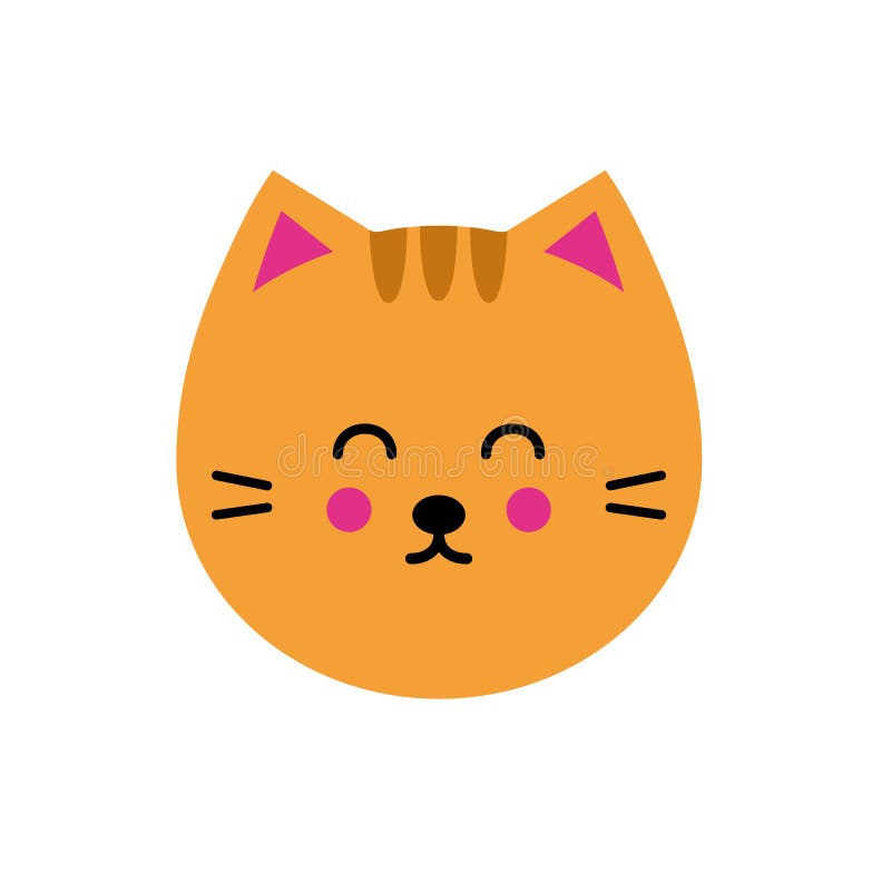 Vector Illustration with Cat in Flat Style Stock Vector - Illustration ...