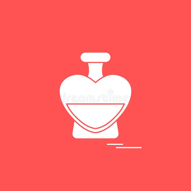 Cute Vector Illustration of Perfume Bottle in the Shape of Heart Stock ...