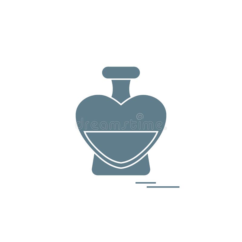 Cute Vector Illustration of Perfume Bottle in the Shape of Heart Stock ...