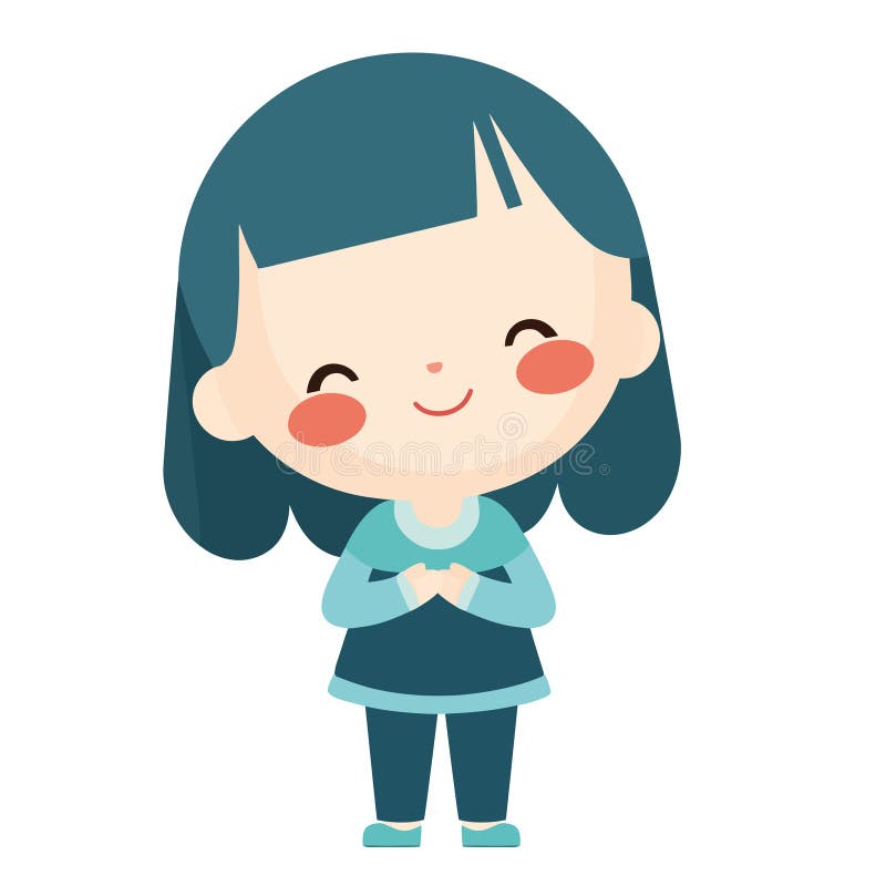 Cute Vector Illustration Of A Smiling Girl Stock Vector Illustration