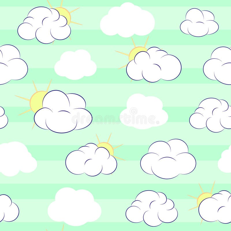 Seamless Pattern with Clouds. Stock Vector - Illustration of card ...