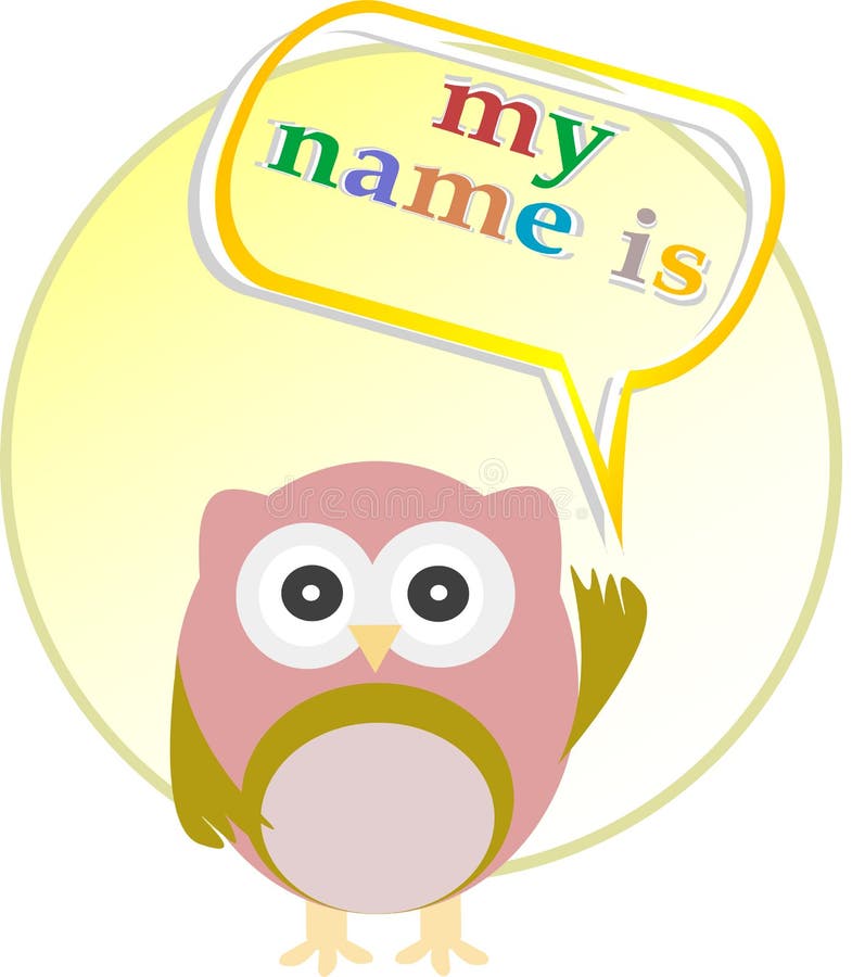 Cute Vector Owl - My Name is Stock Vector - Illustration of brown ...