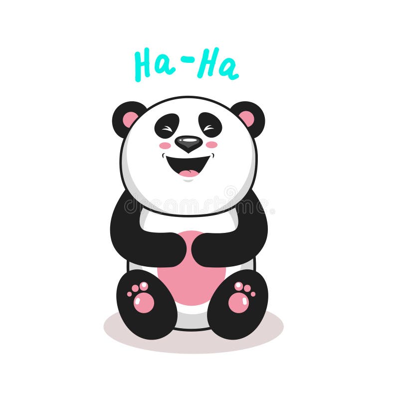 Baby Panda laughing stock vector. Illustration of black - 21226345