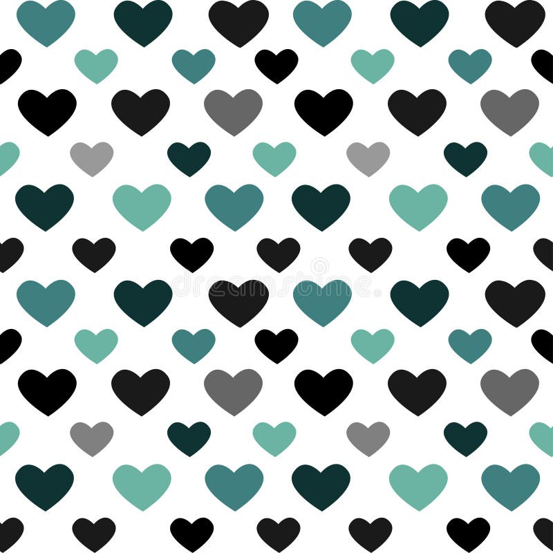 Cute Seamless Pattern with Hearts Stock Illustration - Illustration of ...