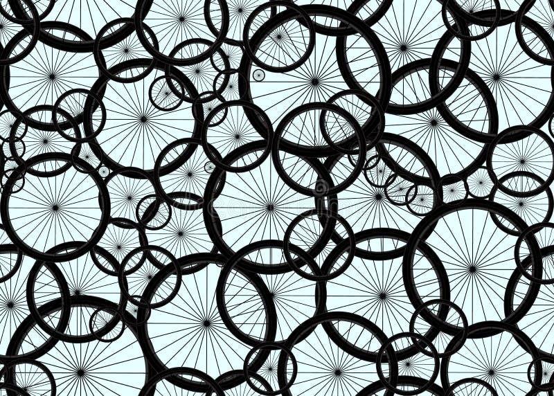 Cute Vector Seamless Pattern with Mountain Bike Wheels Stock Vector ...