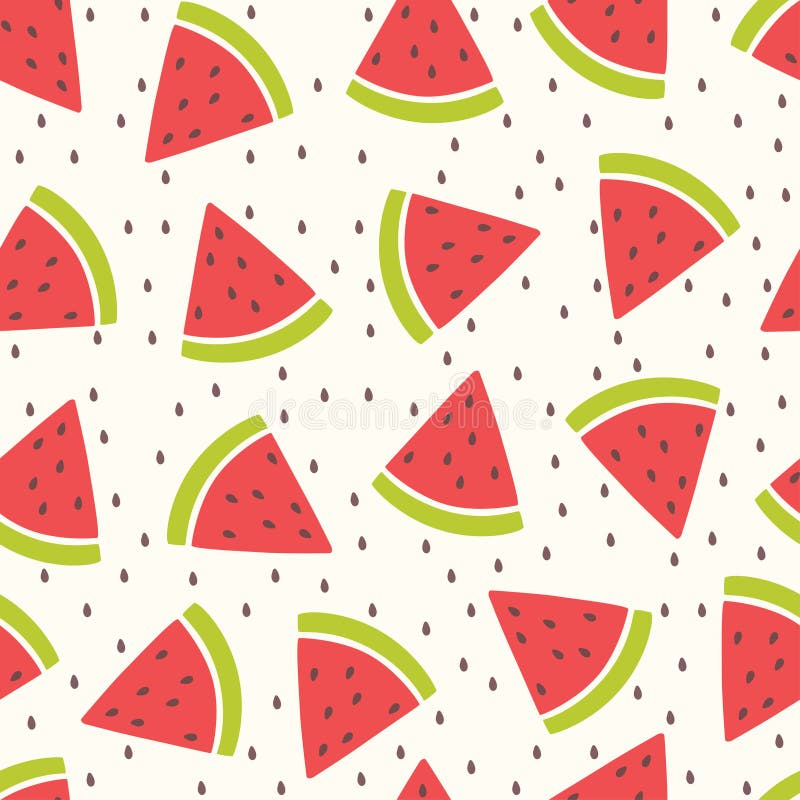 Cute Vector Seamless Pattern with Watermelon. Stock Vector ...