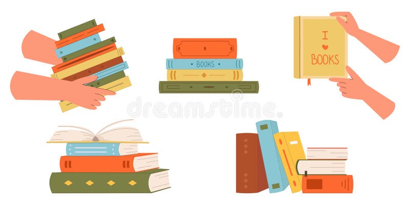 Cute Vector Stack of Books for Reading. World Book Day. Education ...