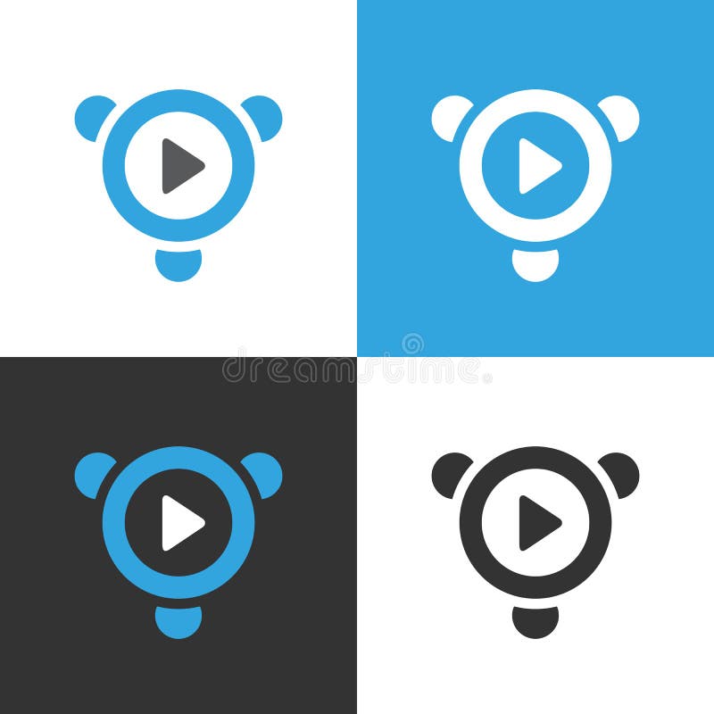 Cute Video Player Logo Template, Abstract Play Symbol - Vector Stock ...