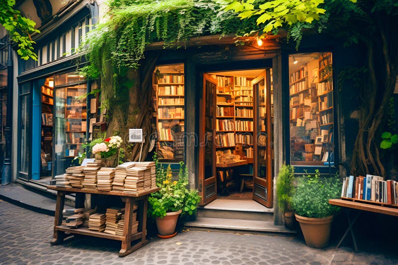 Vintage Bookstore with Antique Maps of the World Fading into Shelves Stock Image - Image of ...