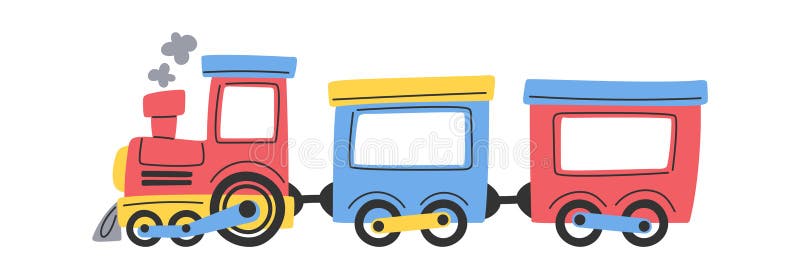 Cute Vintage Hand-drawn Passenger Train Stock Illustration ...