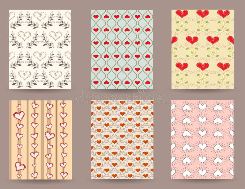 Cute Vintage Patterns for Postcards Stock Vector - Illustration of ...