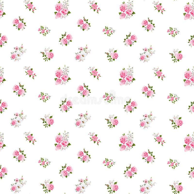 Cute Vintage Rose Pattern. Vector Illustration Stock Vector ...