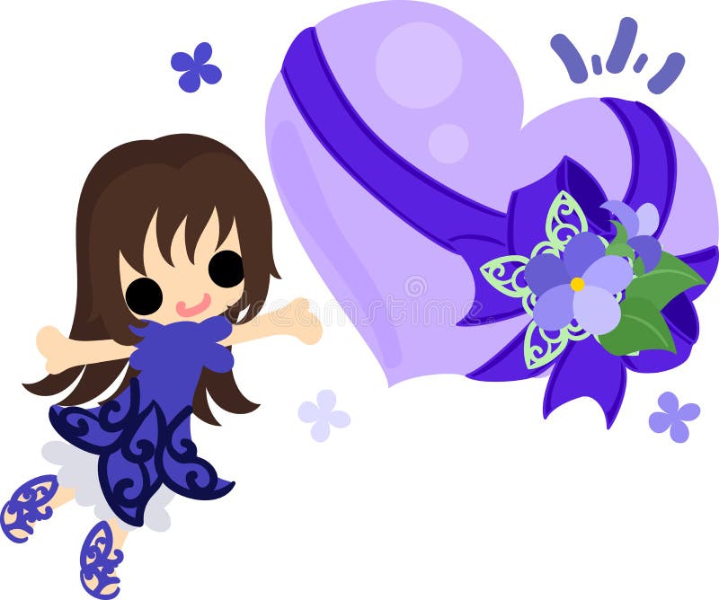 Cute violet girl stock vector. Illustration of people - 86414325