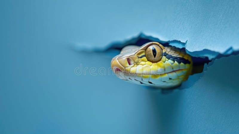 Cute Viper Peeking through a Hole Stock Illustration - Illustration of ...