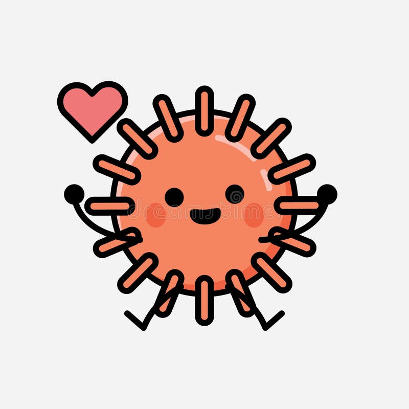 Cute Virus Mascot Vector Character in Flat Design Style Stock Vector ...