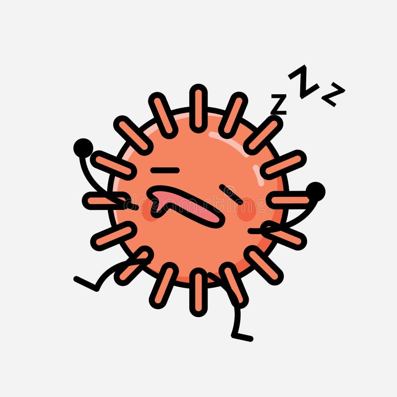 Cute Virus Mascot Vector Character in Flat Design Style Stock Vector ...