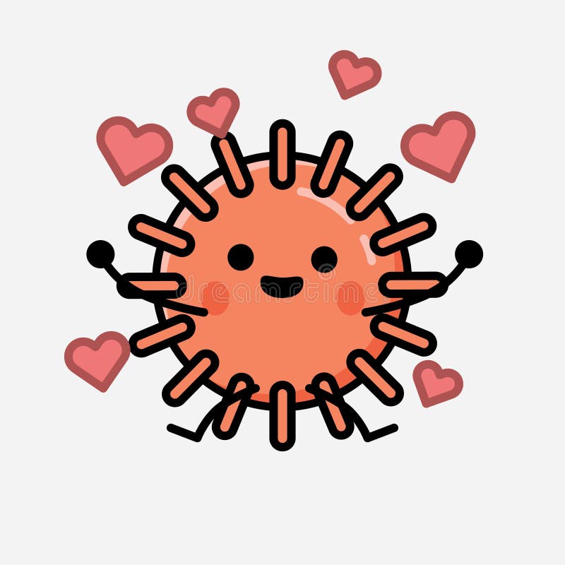 Cute Virus Mascot Vector Character in Flat Design Style Stock Vector ...