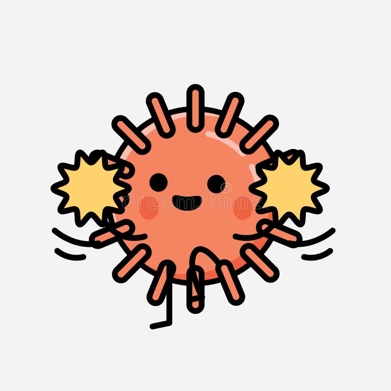 Cute Virus Mascot Vector Character in Flat Design Style Stock Vector ...