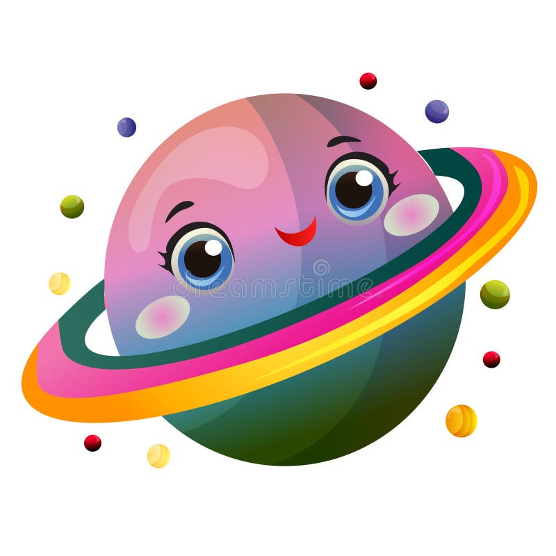 Cute Vivid Cartoon Saturn Clip Art Stock Vector - Illustration of ...
