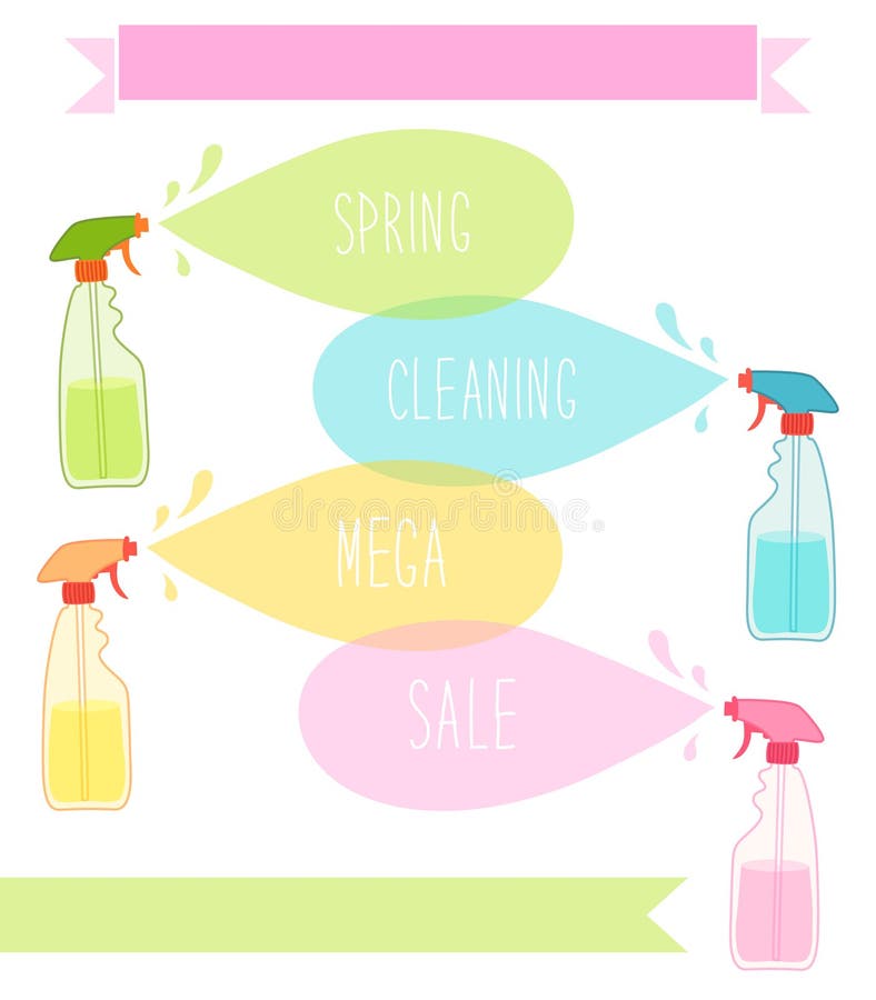 Cute Vivid Spring Cleaning Background with Hand Written Text Stock ...